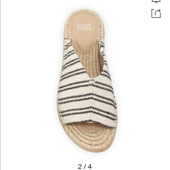 Eileen Fisher | Shoes | New Eileen Fisher Milly Striped Canvas Sandals ...